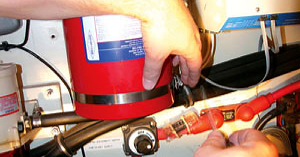 Installing An Automatic Fire Extinguisher | BoatUS